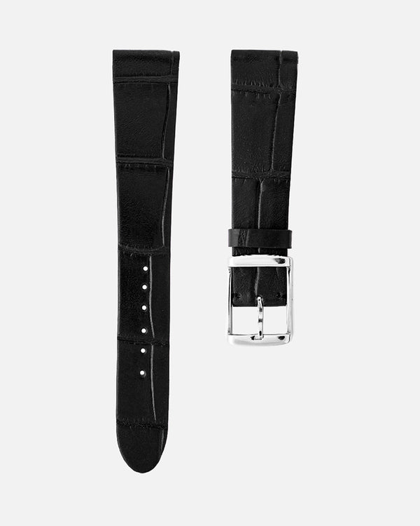 Stitchless Matte Black Square Scale Alligator Watch Strap - Atelier del Sur