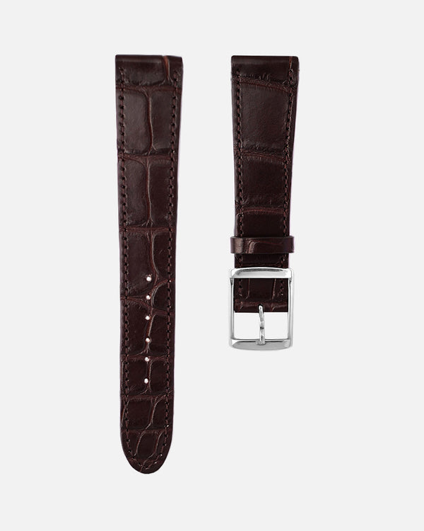 Matte Brown Square Scale Alligator Watch Strap - Atelier del Sur