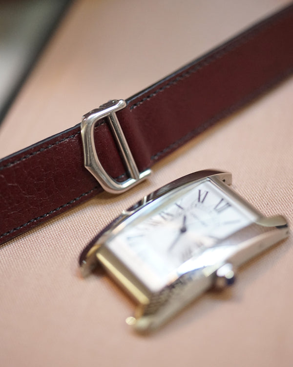 Antique Dark Burgundy Calfskin Strap for Cartier Deployant - Atelier ...